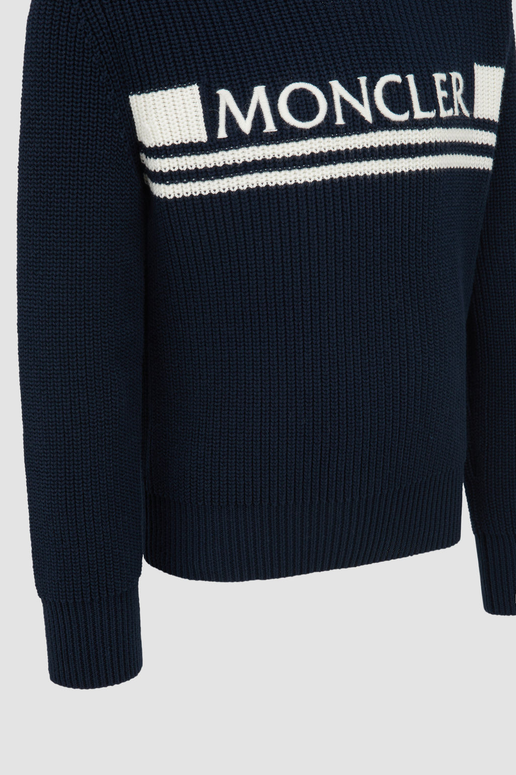 Blue Logo Cotton Sweater - Sweatshirts & Knitwear for Children | Moncler US