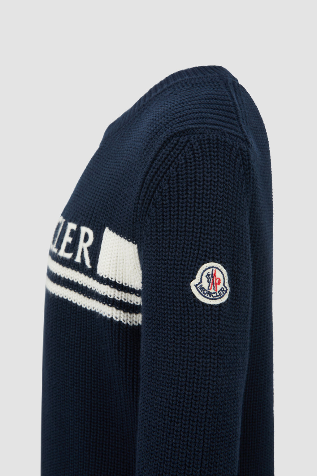 Blue Logo Cotton Sweater - Sweatshirts & Knitwear for Children | Moncler US