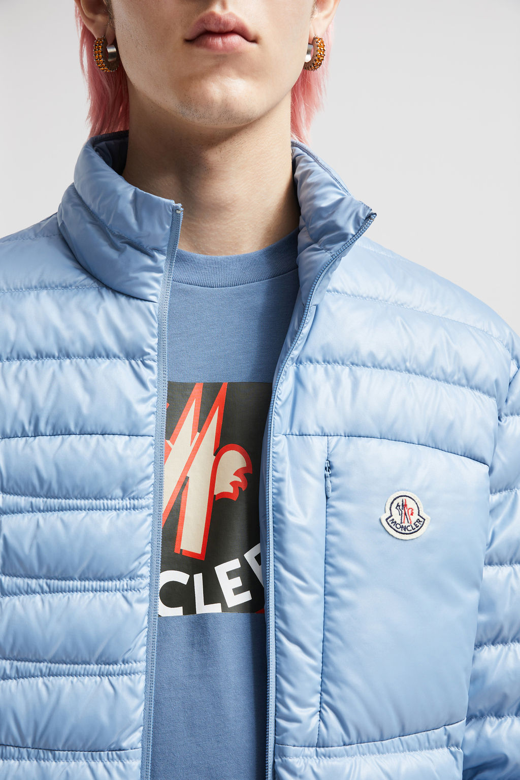 Light Blue Leveche Short Down Jacket - Short Down Jackets for Men ...