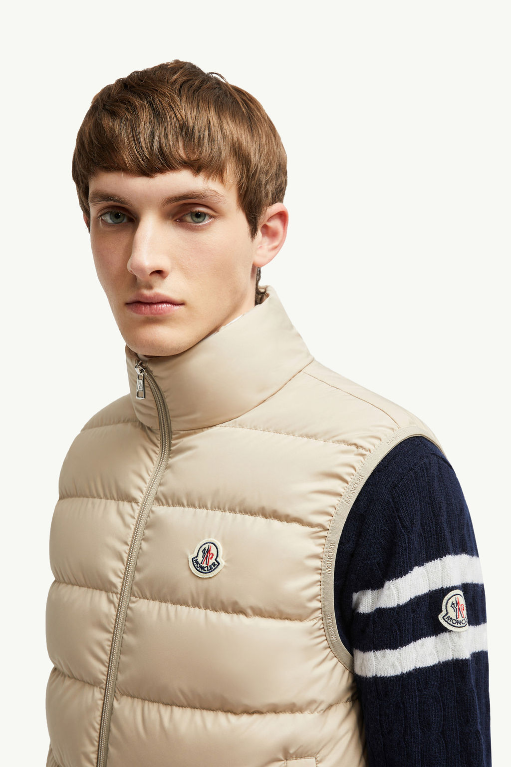 Chaleco plumífero Contrin Beige Claro - Chalecos de Hombre | Moncler US