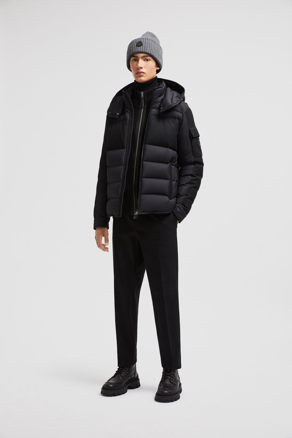 Black Masac Short Down Jacket - Short Down Jackets for Men | Moncler LT