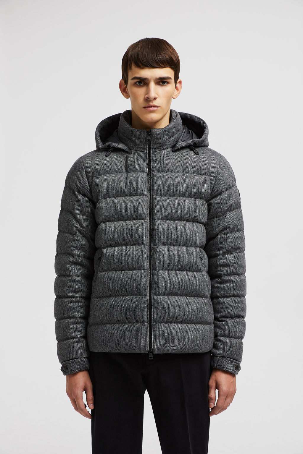 Black Arneb Wool Short Down Jacket - Short Down Jackets for Men ...