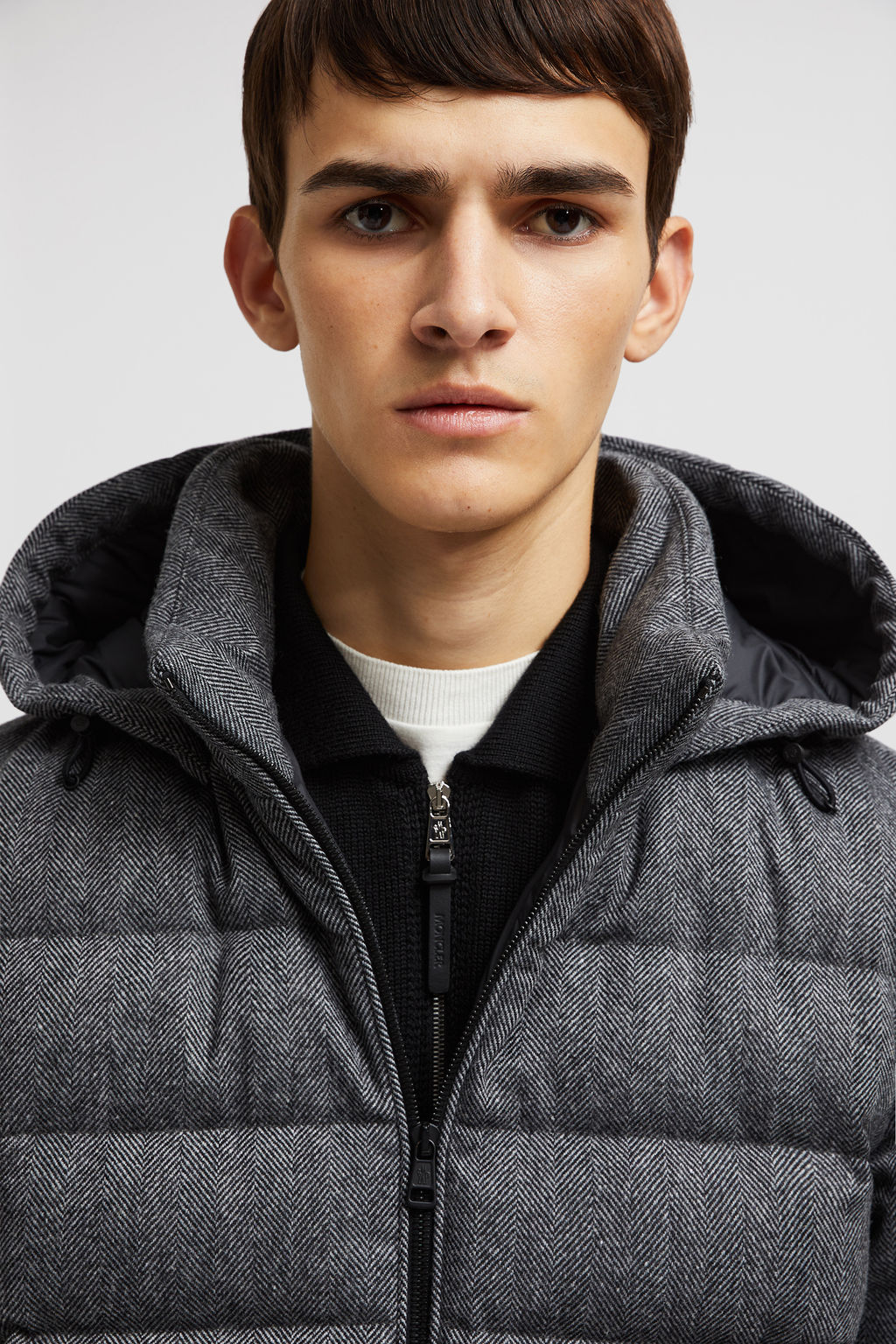 Black Arneb Wool Short Down Jacket - Short Down Jackets for Men ...