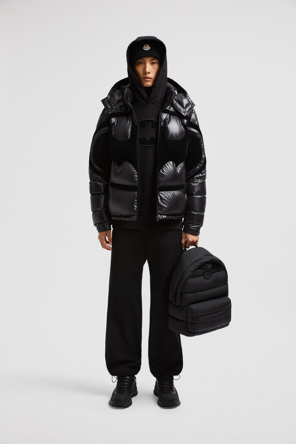 Black Solander Batman Down Jacket - Short Down Jackets for Men | Moncler BE