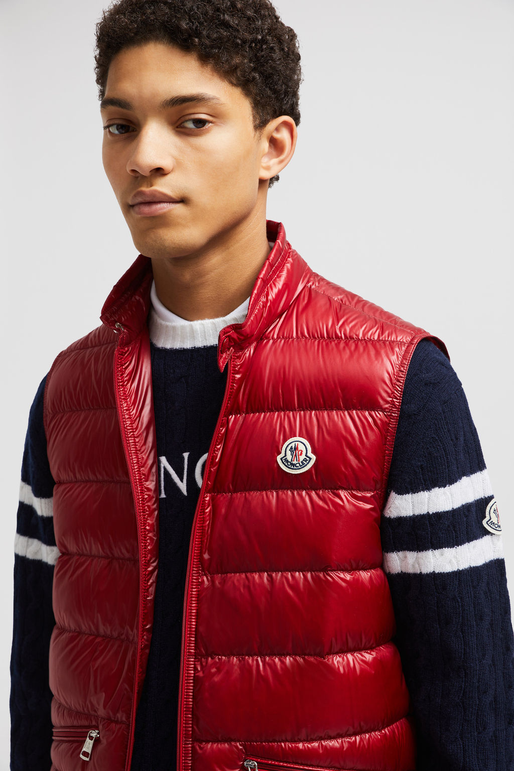 Red Gui Down Gilet - Vests for Men | Moncler NO