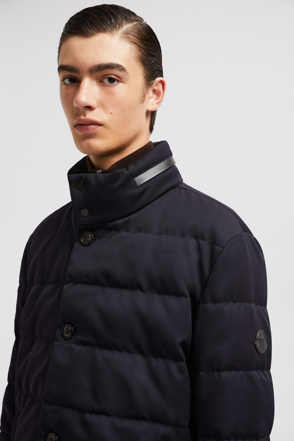 Night Blue Vallonpierre Wool Long Down Jacket - Long Down Jackets for ...