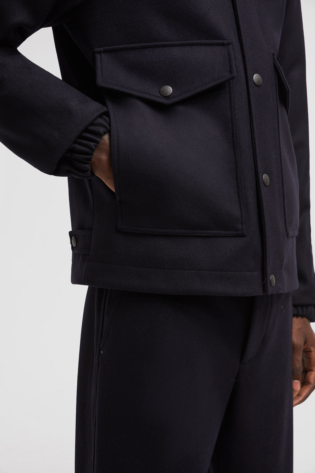 Dark Blue Fredarola Wool Shirt Jacket - Short Down Jackets for Men ...