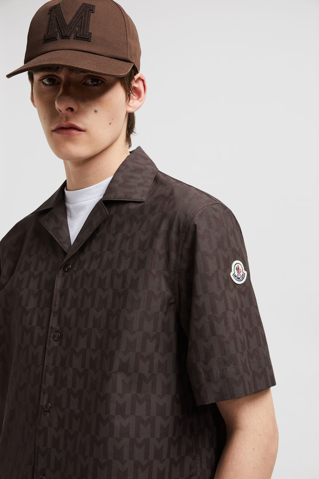 Brown Monogram Print Shirt - Shirts for Men | Moncler US