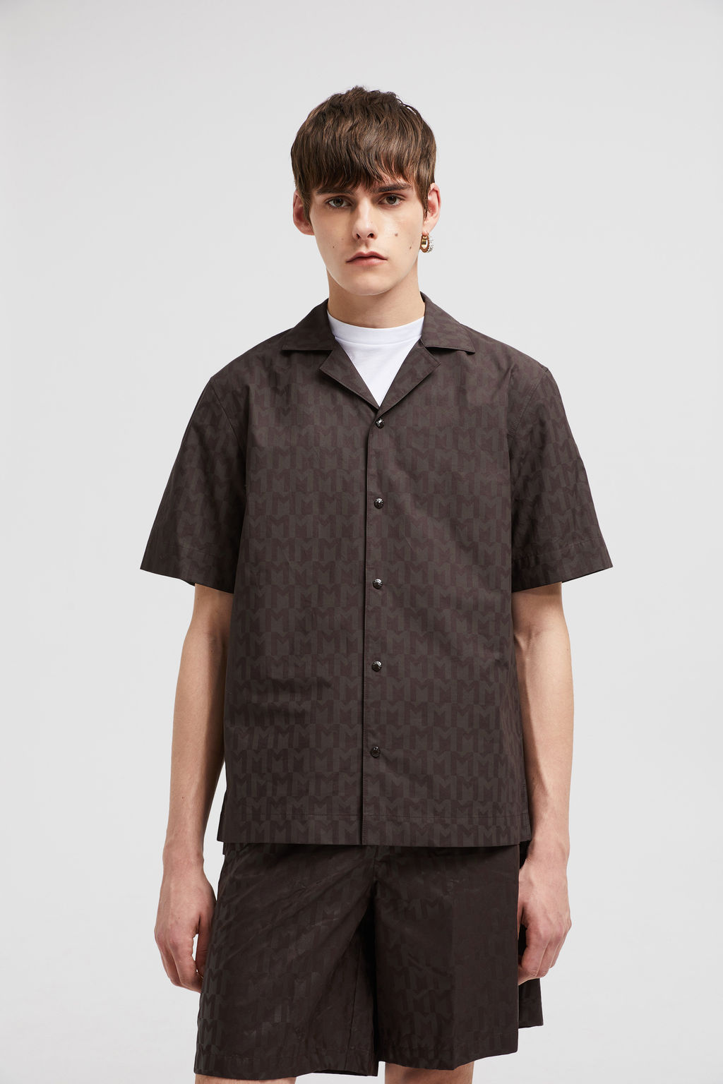 Brown Monogram Print Shirt - Shirts for Men | Moncler NO