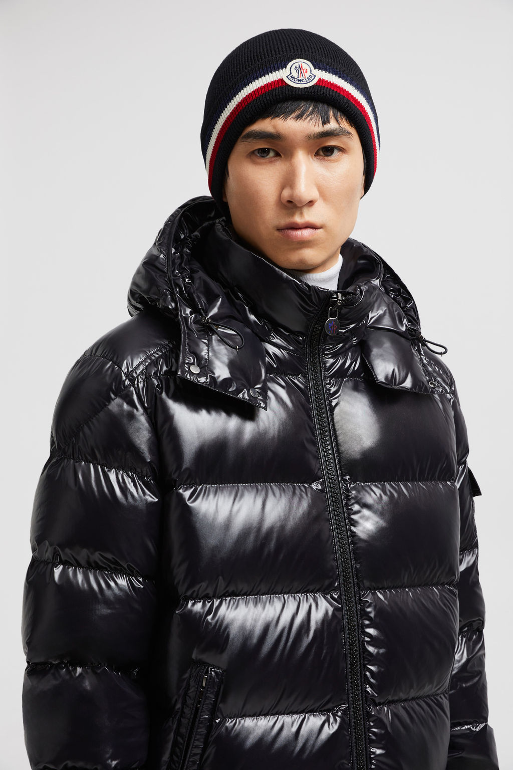 Black Tricolour Wool Beanie - Hats & Beanies for Men | Moncler GB