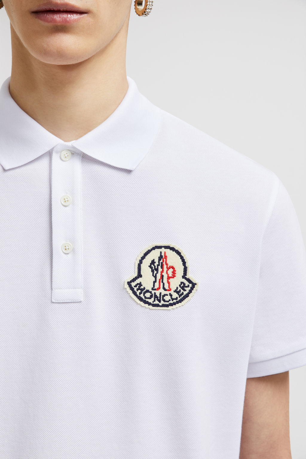 White Logo Polo Shirt - Polos & T-shirts for Men | Moncler HR