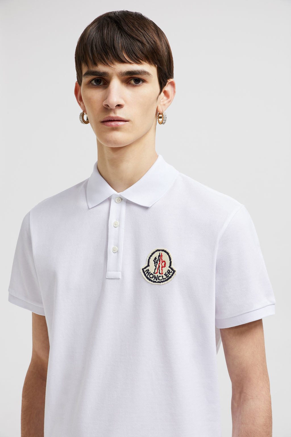 White Logo Polo Shirt - Polos & T-shirts for Men | Moncler HR