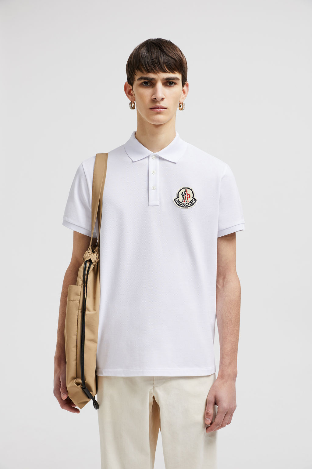 White Logo Polo Shirt - Polos & T-shirts for Men | Moncler HR