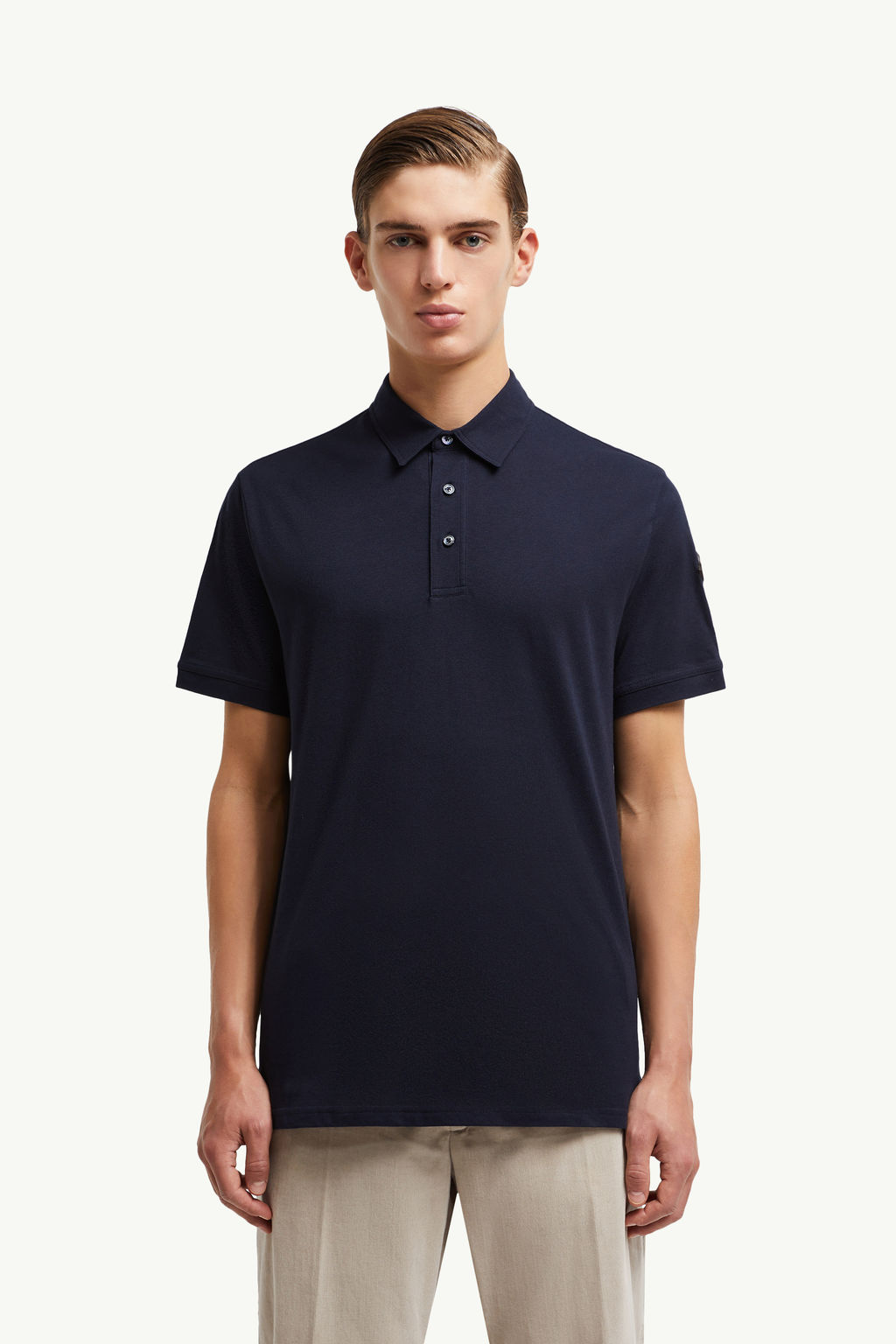 Night Blue Logo Patch Polo Shirt - Polos & T-shirts for Men | Moncler US
