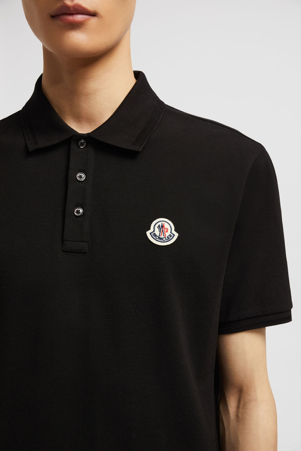 Black Logo Patch Polo Shirt - Polos & T-shirts for Men | Moncler GB