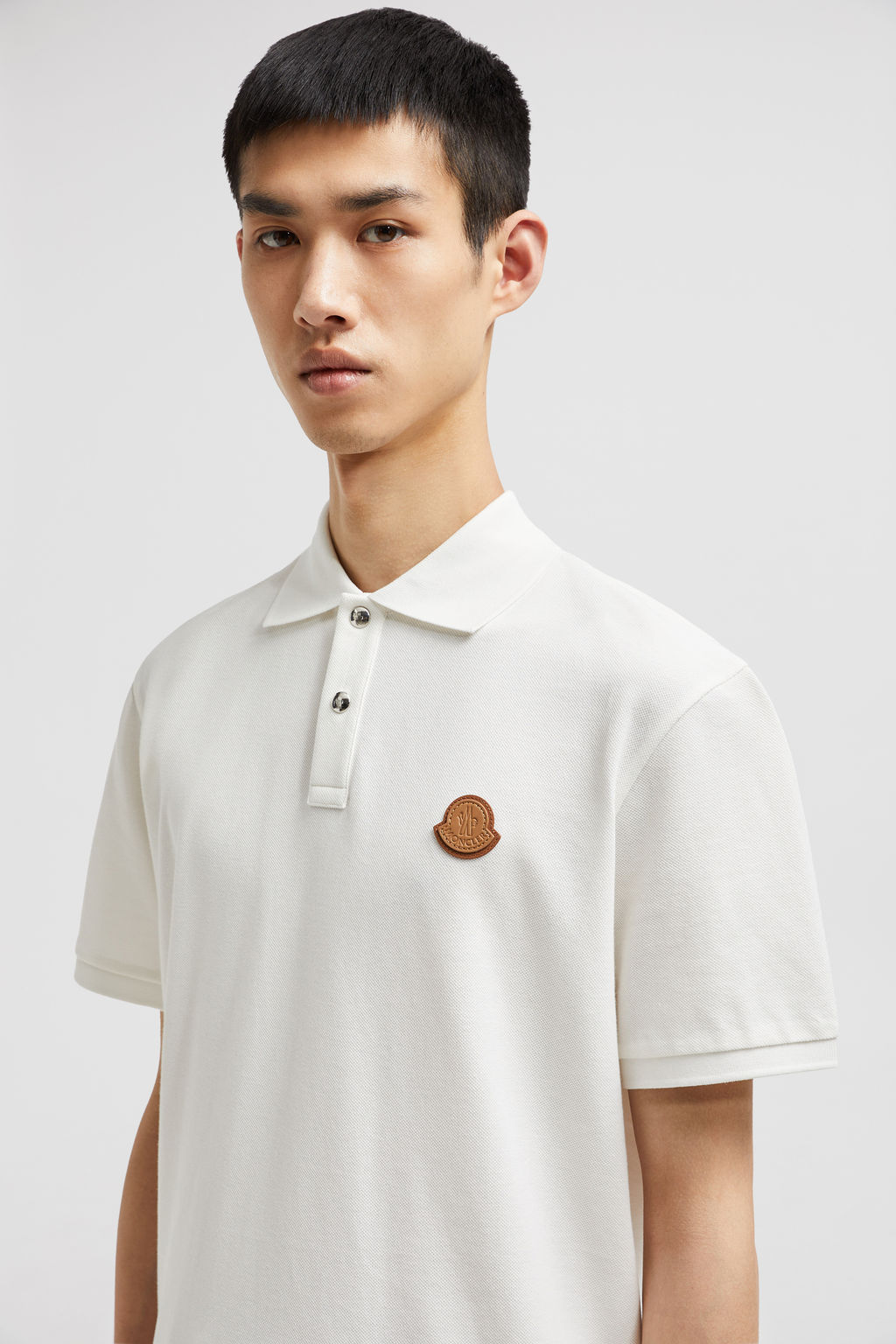 Polo con logotipo Blanco Roto - Polos y camisetas de Hombre | Moncler ES