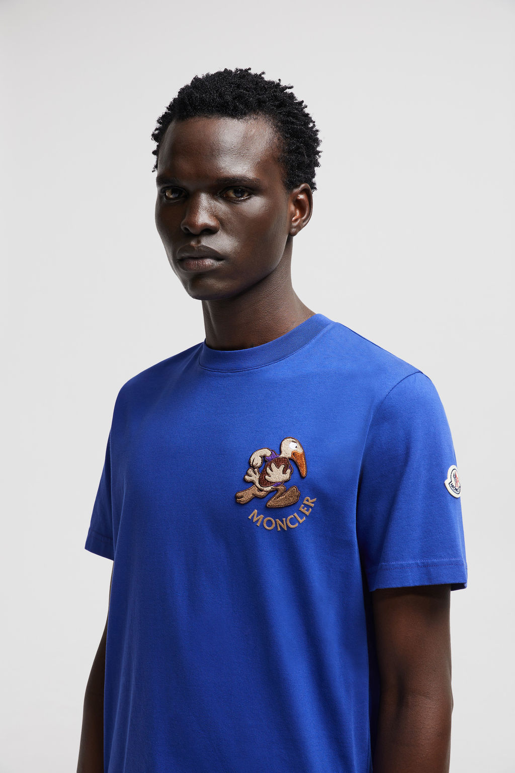 Electric Blue Embroidered Patch T-Shirt - Polos & T-shirts for Men ...