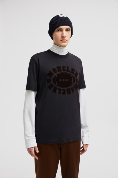 Night Blue Football Motif T-Shirt - Polos & T-shirts for Men | Moncler US