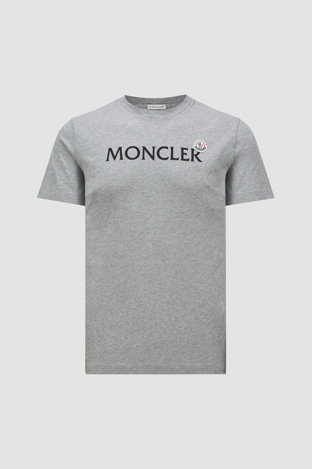 Gray Flocked Logo T-Shirt - Polos & T-shirts for Men | Moncler NL