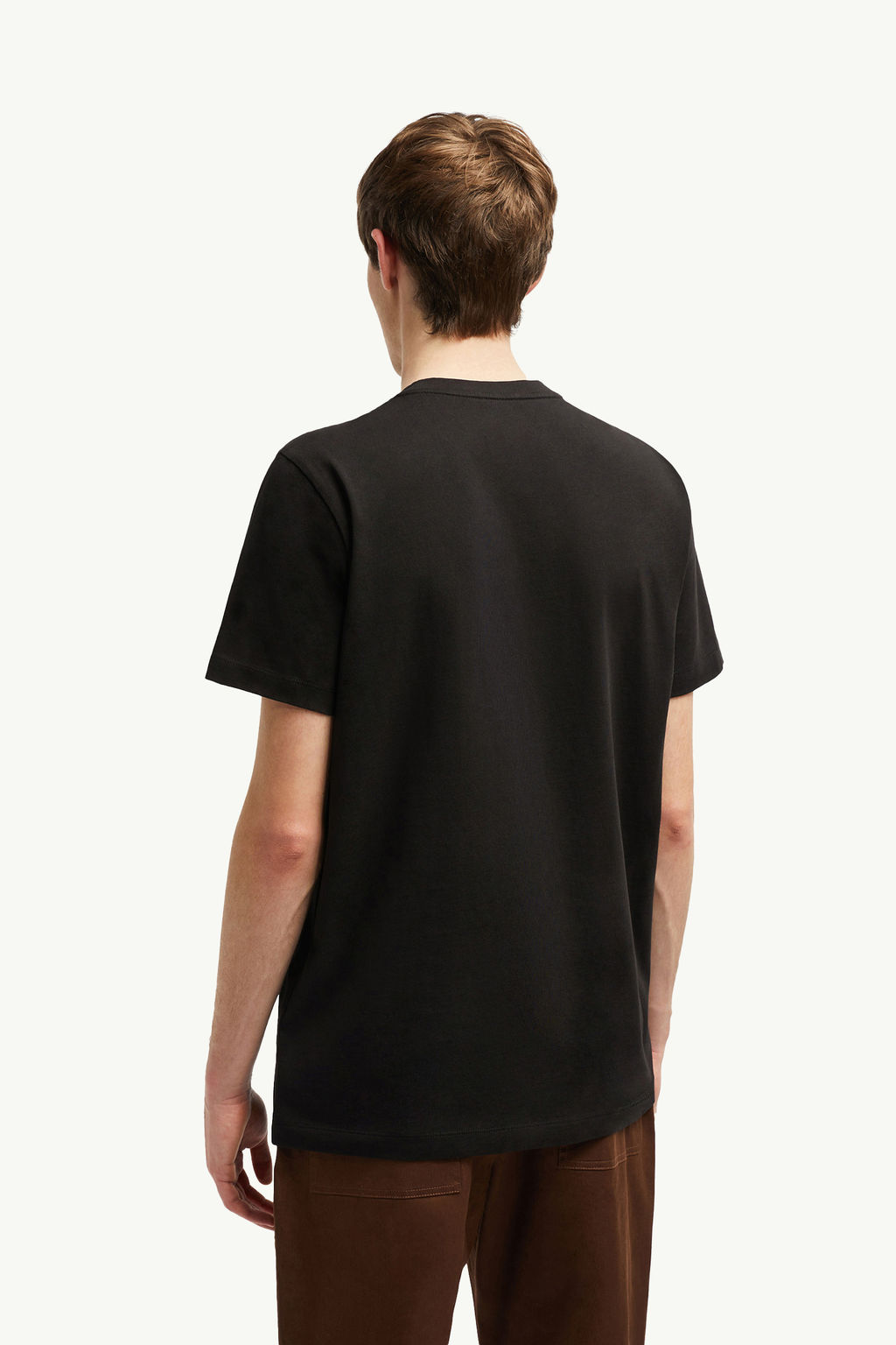 Black Flocked Logo T-Shirt - Polos & T-shirts for Men | Moncler DK