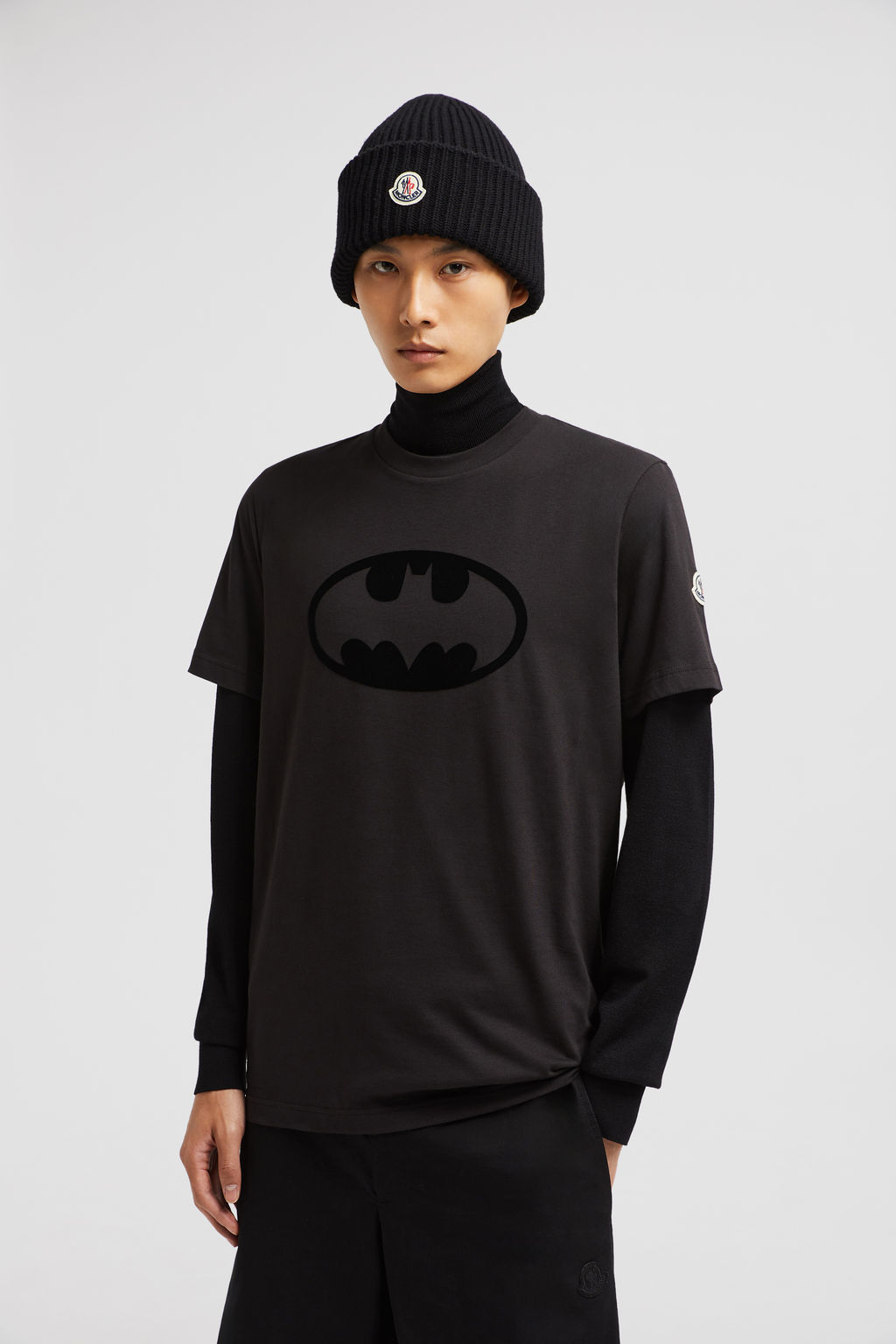 Black Batman Logo T-Shirt - Polos & T-shirts for Men | Moncler NL
