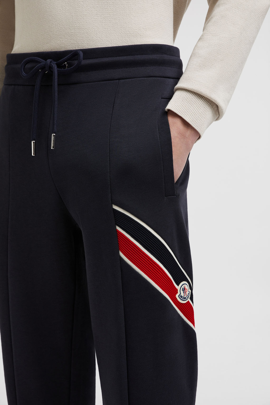 Night Blue Tricolor Trim Sweatpants - Pants & Shorts for Men | Moncler US