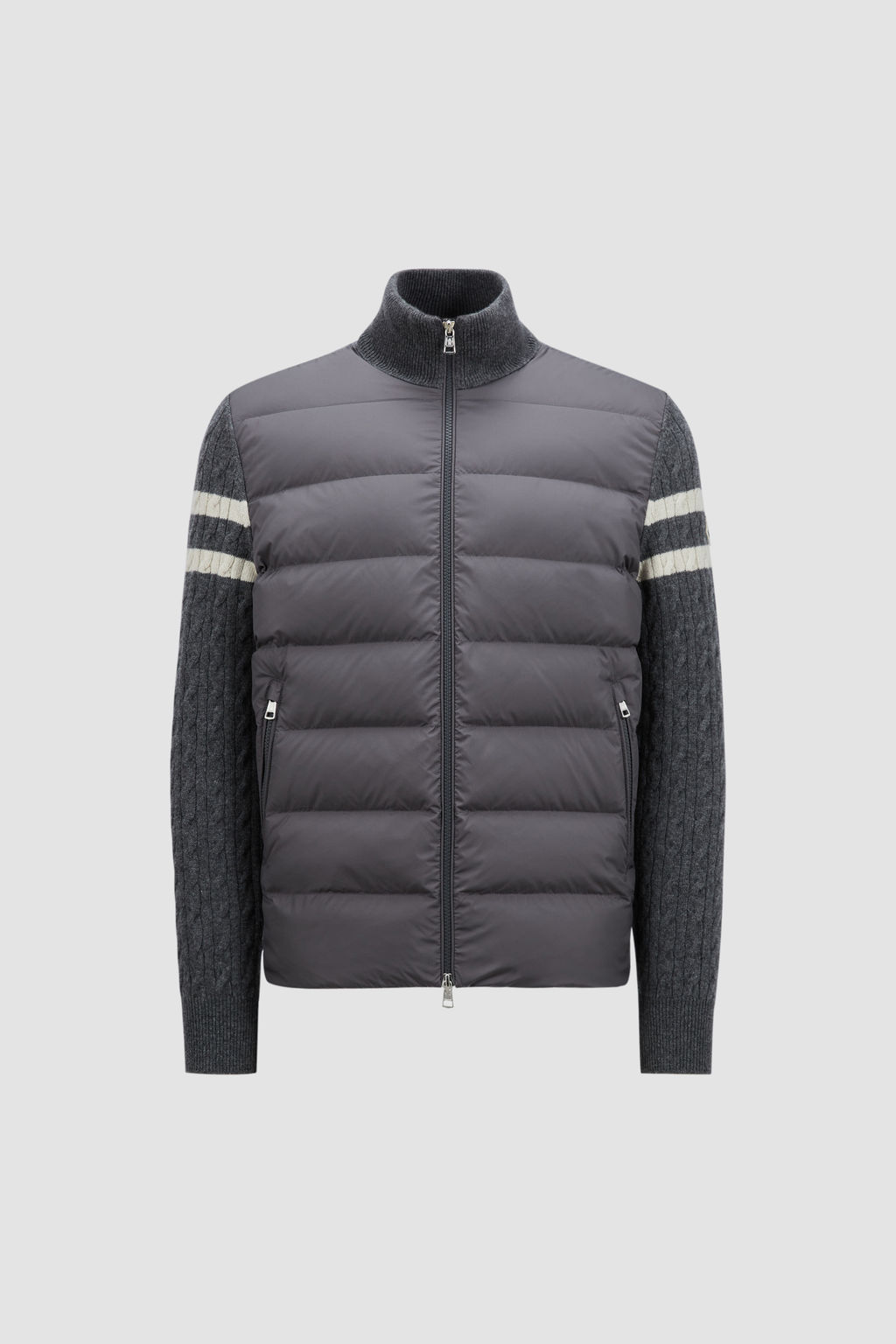 Dark Gray Padded Wool Zip-Up Cardigan - Sweaters & Cardigans for Men ...