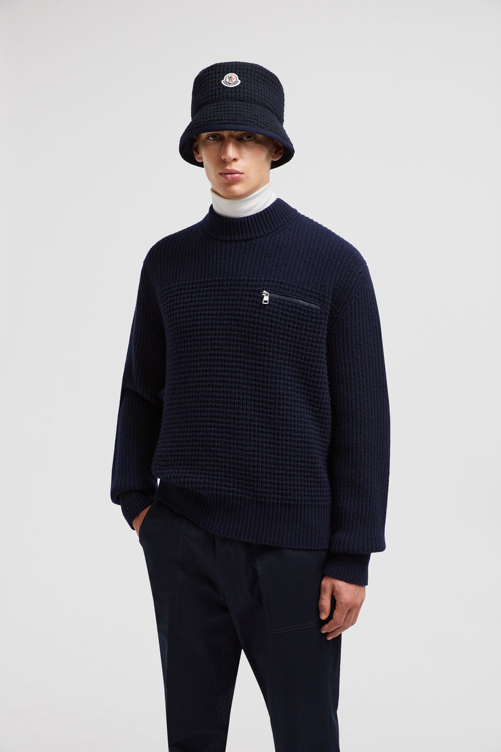 Dark Blue Wool & Cashmere Sweater - Sweaters & Cardigans for Men ...