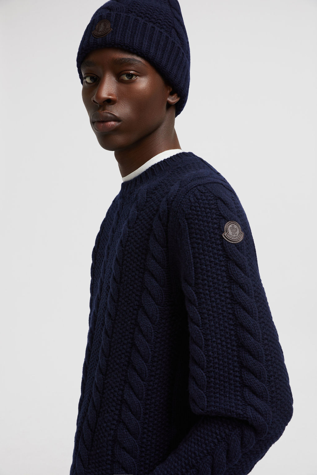 Dark Blue Wool & Cashmere Jumper - Sweaters & Cardigans for Men ...