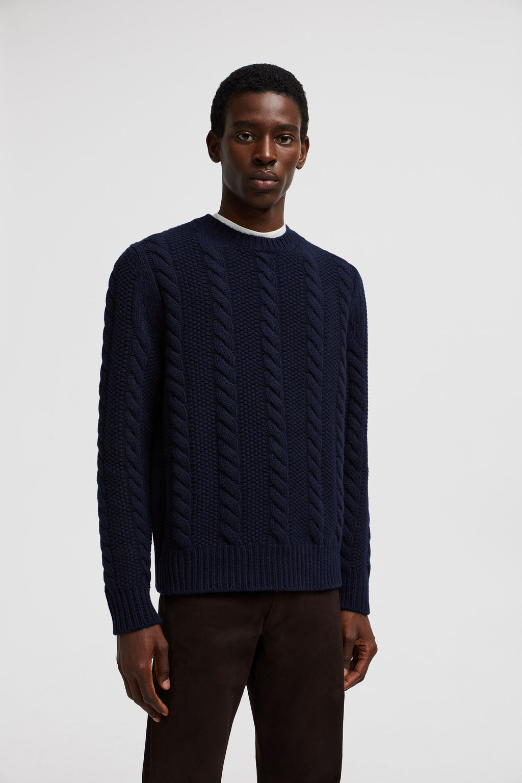 Dark Blue Wool & Cashmere Jumper - Sweaters & Cardigans for Men ...