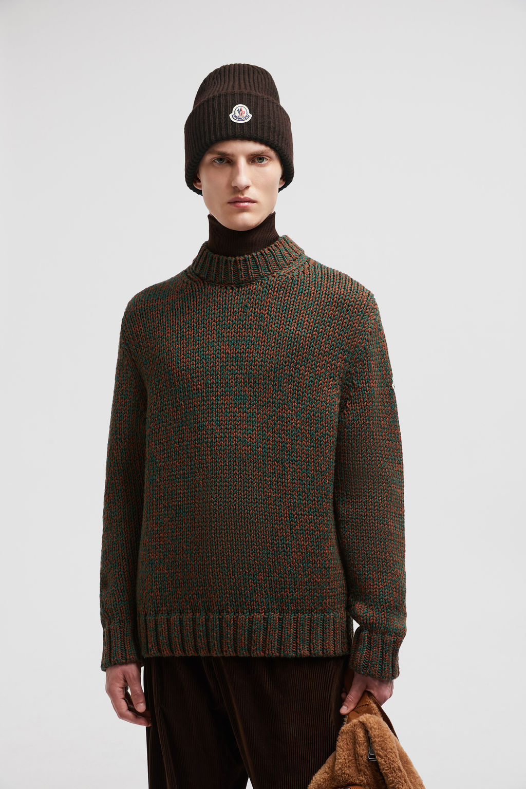 Dark Green Mouliné Wool Sweater - Sweaters & Cardigans for Men | Moncler US