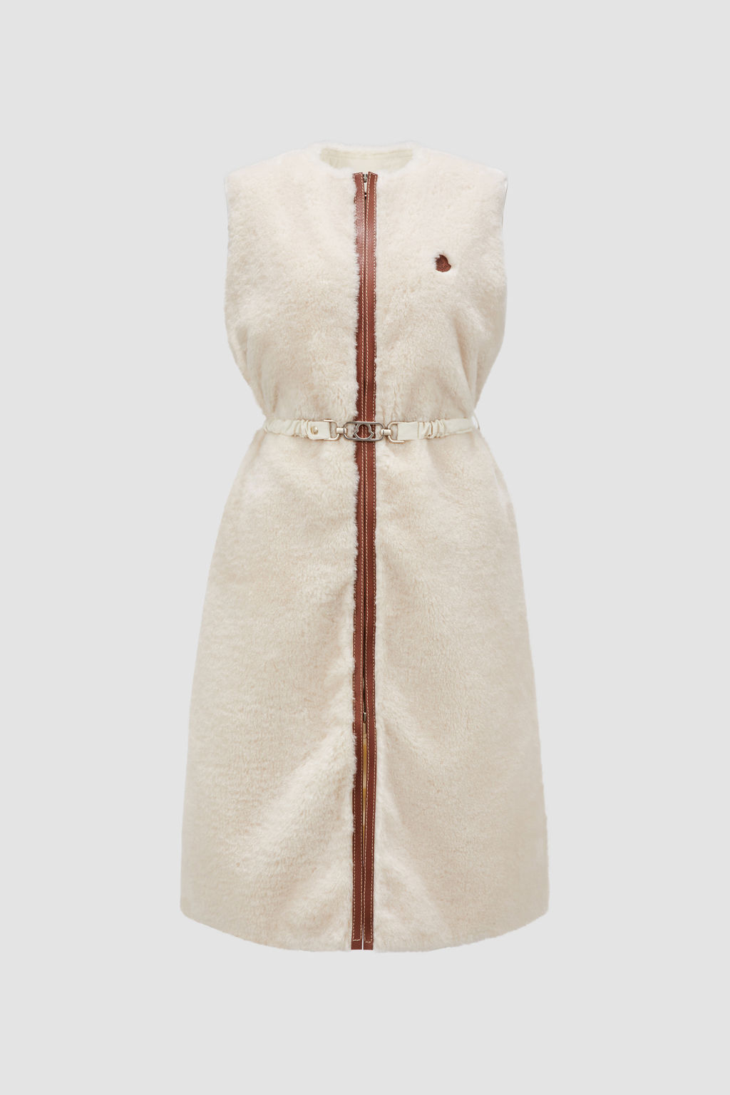 White Ivory Sorbier Long Down Gilet - Vests for Women | Moncler IT