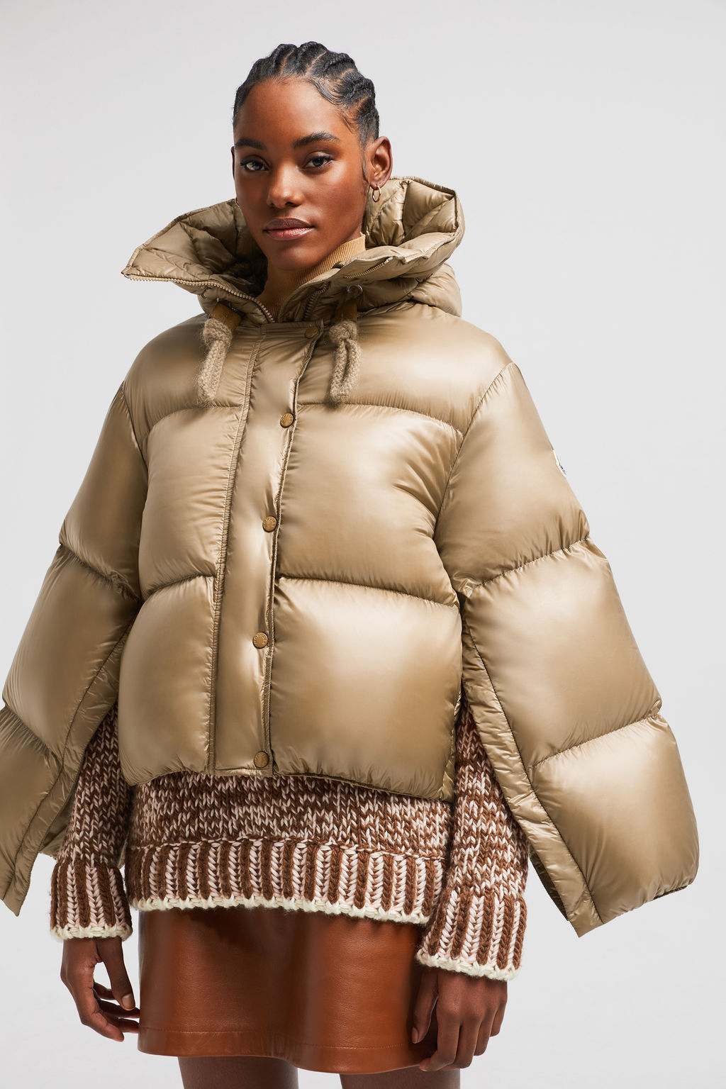Kurze Borey 2-in-1 Daunenjacke Beige - Kurze Daunenjacken für Damen | Moncler DE