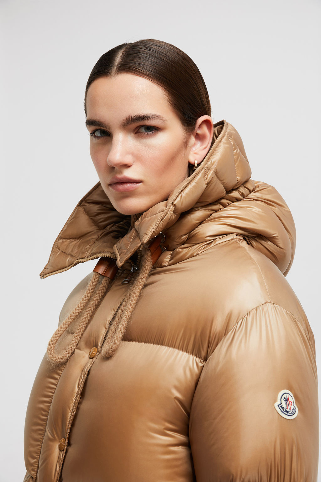 Camel Beige Borey Short Down Jacket - Short Down Jackets for Women ...