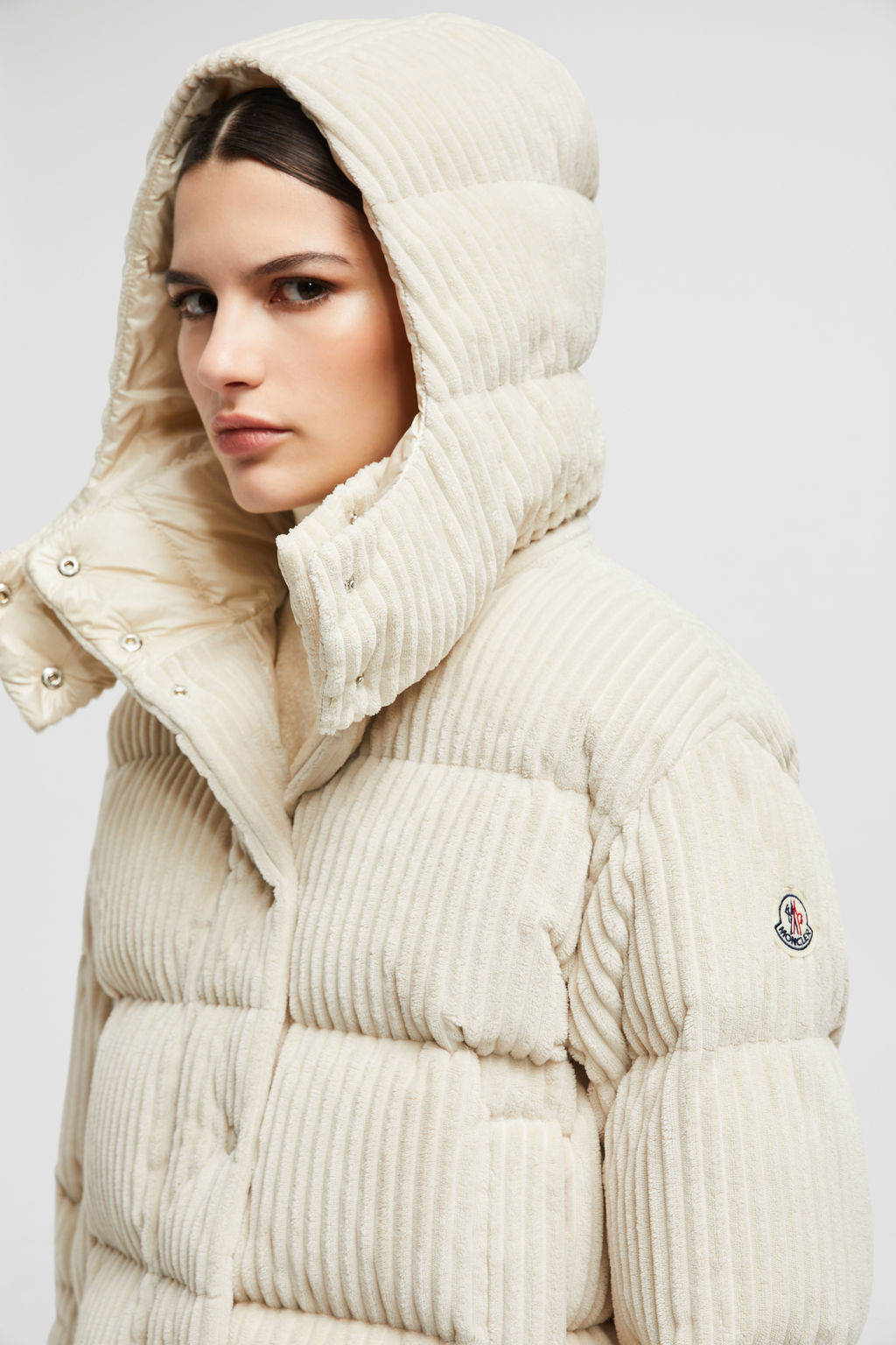 Beige Daos Chenille Down Jacket - Short Down Jackets for Women | Moncler GB