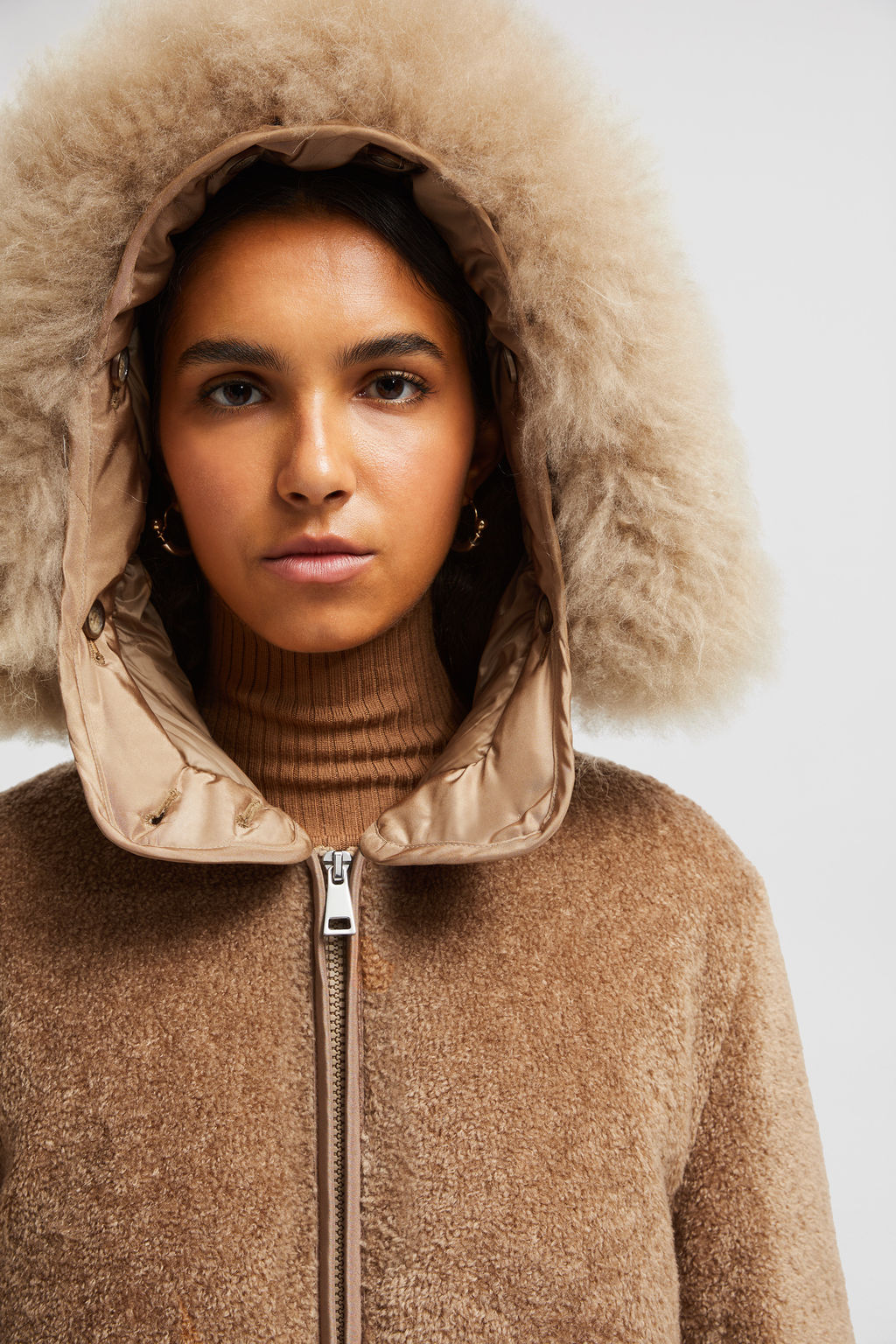 Beige Marne Teddy Short Down Jacket - Short Down Jackets for Women ...