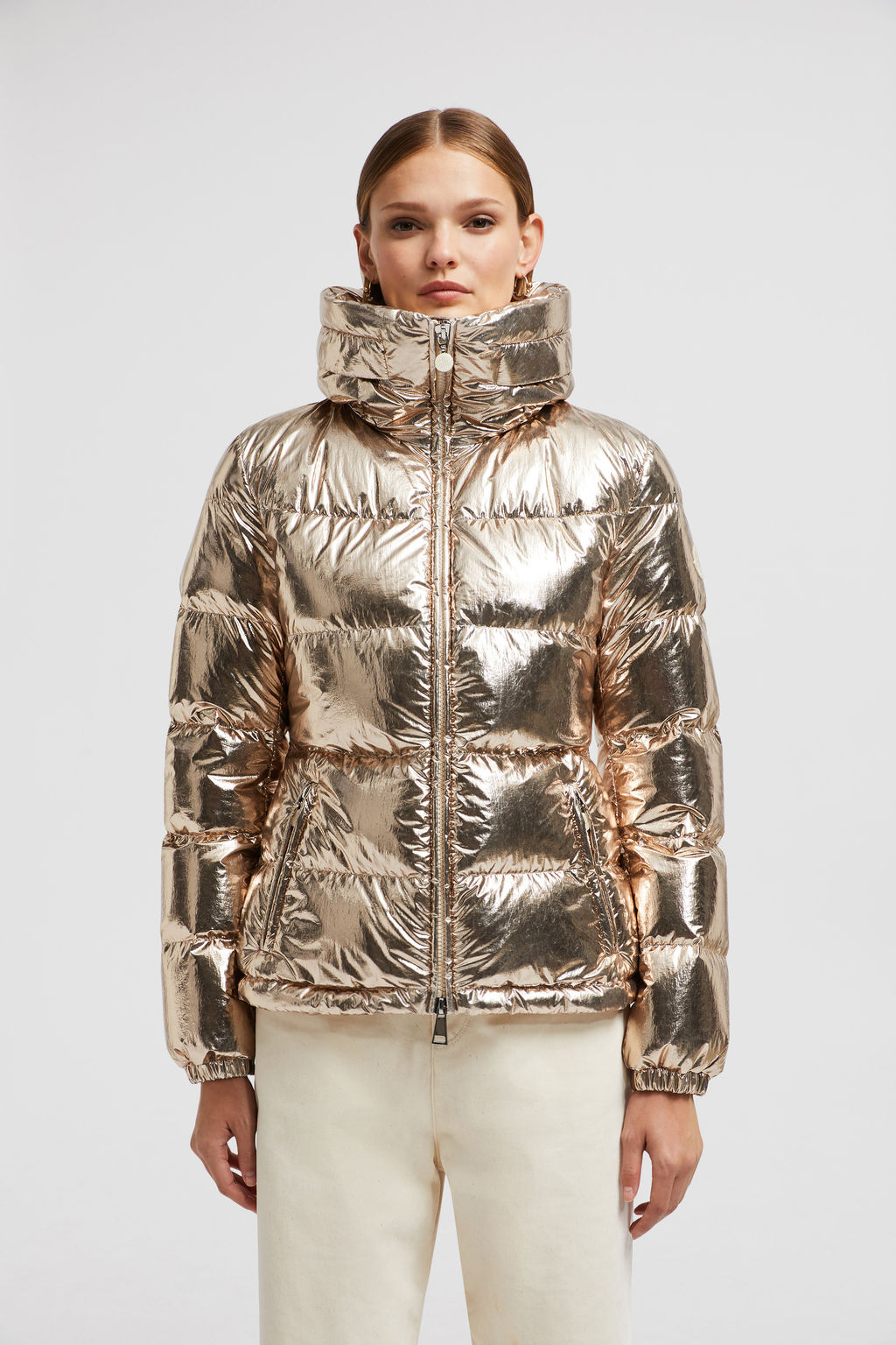 Silver Douros Short Down Jacket - Short Down Jackets for Women | Moncler PT