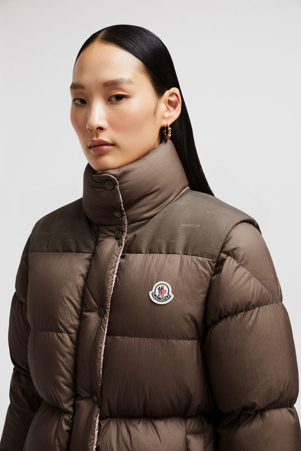 Brown Moncler Verone Reversible Short Down Jacket - Short Down Jackets ...