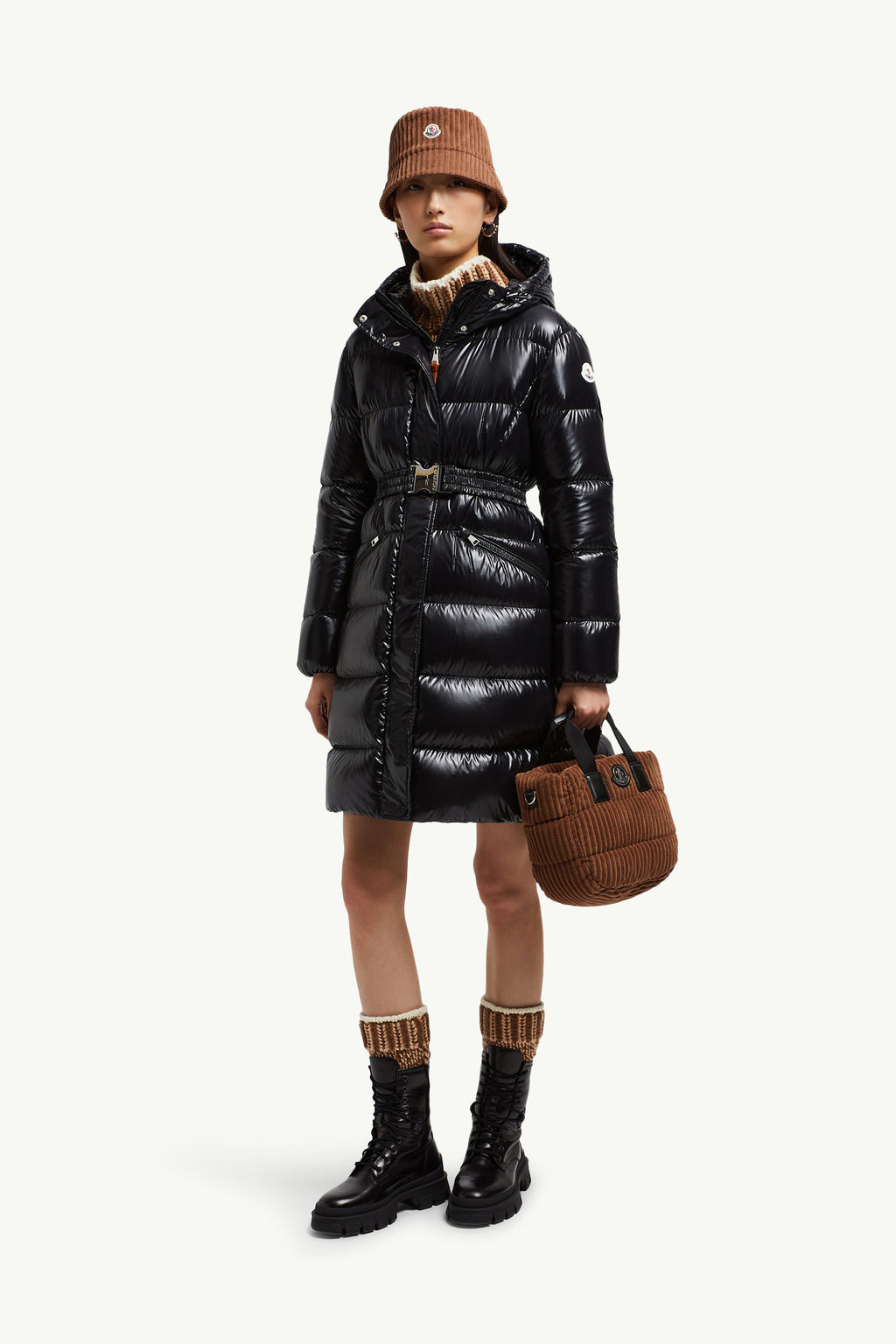 Black Bellevue Long Down Jacket - Long Down Jackets for Women | Moncler US