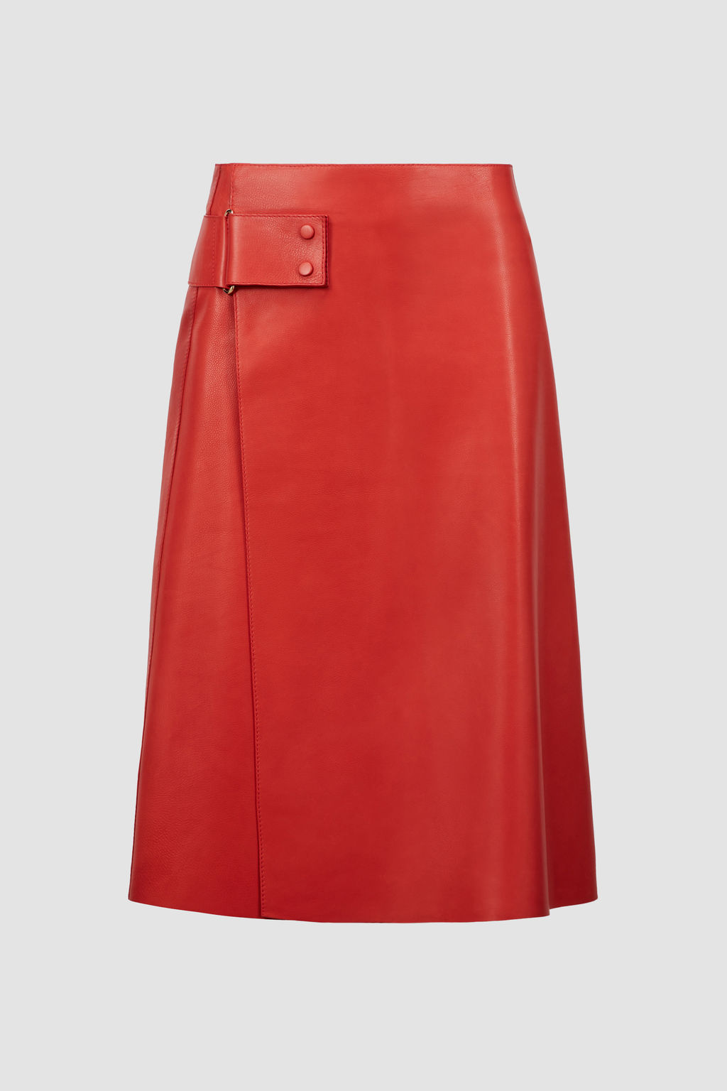 Scarlet Red Leather Midi Skirt - Skirts for Women | Moncler US