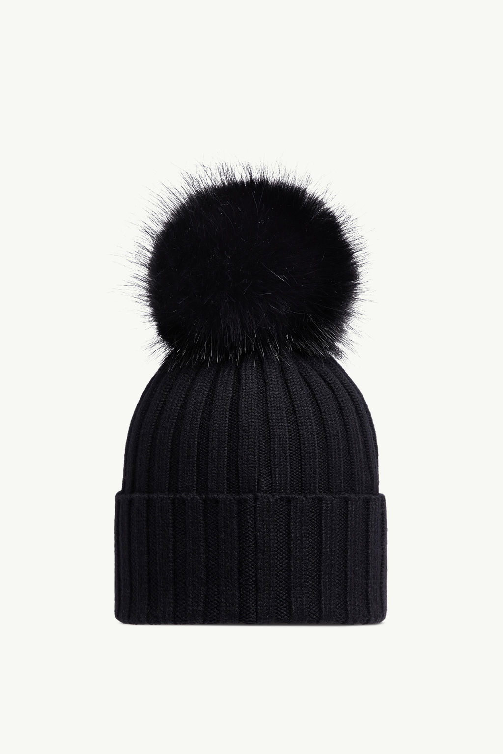 Bonnet en laine avec pompon Noir - Chapeaux & Bonnets Femme | Moncler FR