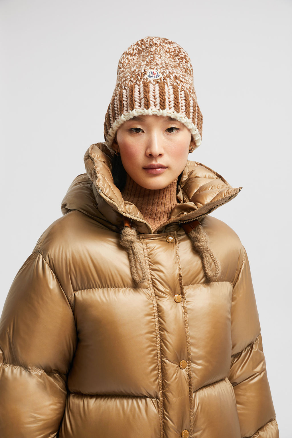 Bonnet en laine moulinée Beige - Chapeaux & Bonnets Femme | Moncler FR