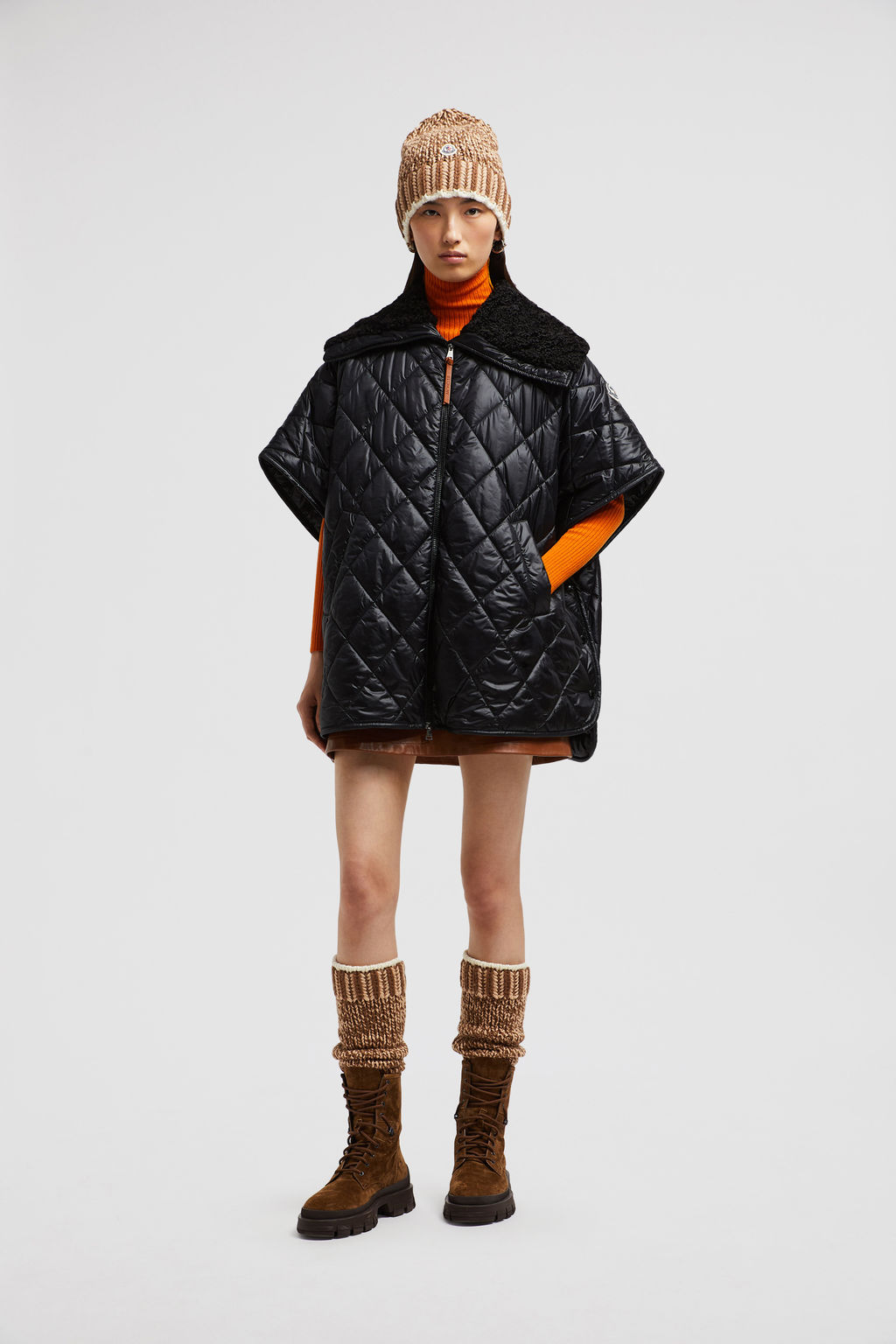 Camel Beige Wool & Nylon Cape - Capes for Women | Moncler US