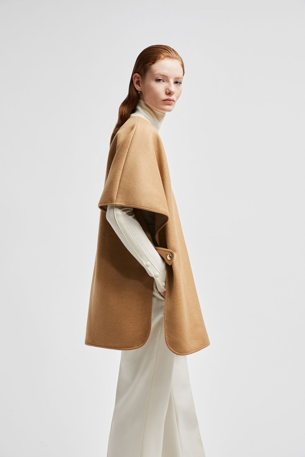 Camel Beige Wool & Nylon Cape - Capes for Women | Moncler US