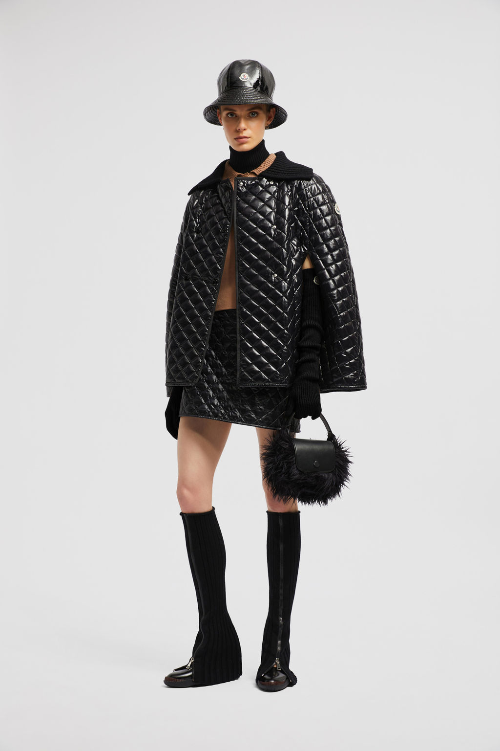 Beige Wool Felt Cape - Capes for Women | Moncler SG