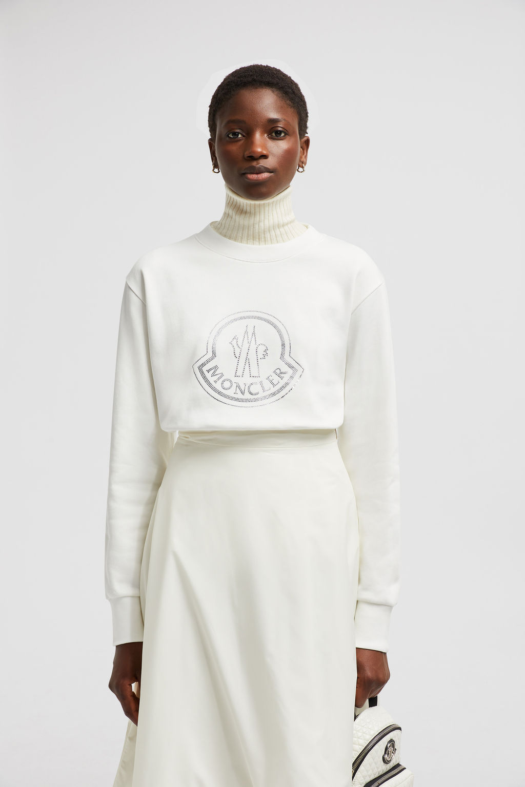 White Logo Motif Sweatshirt - Sweatshirts for Women | Moncler US