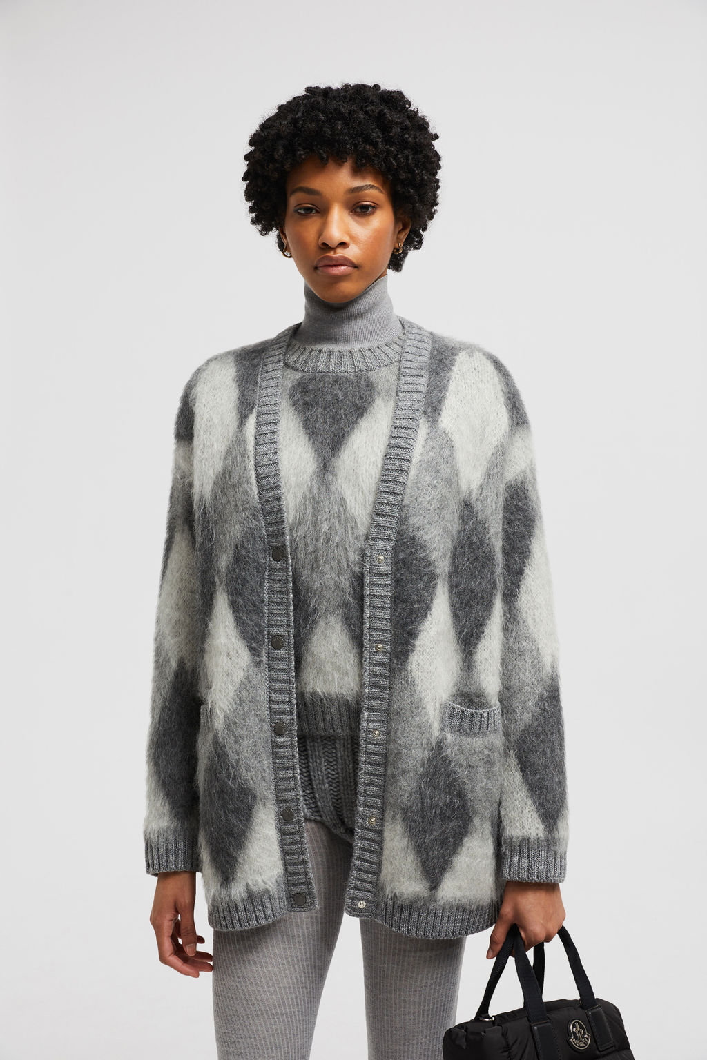 Cardigan en laine et mohair Gris - Pulls & cardigans Femme | Moncler FR