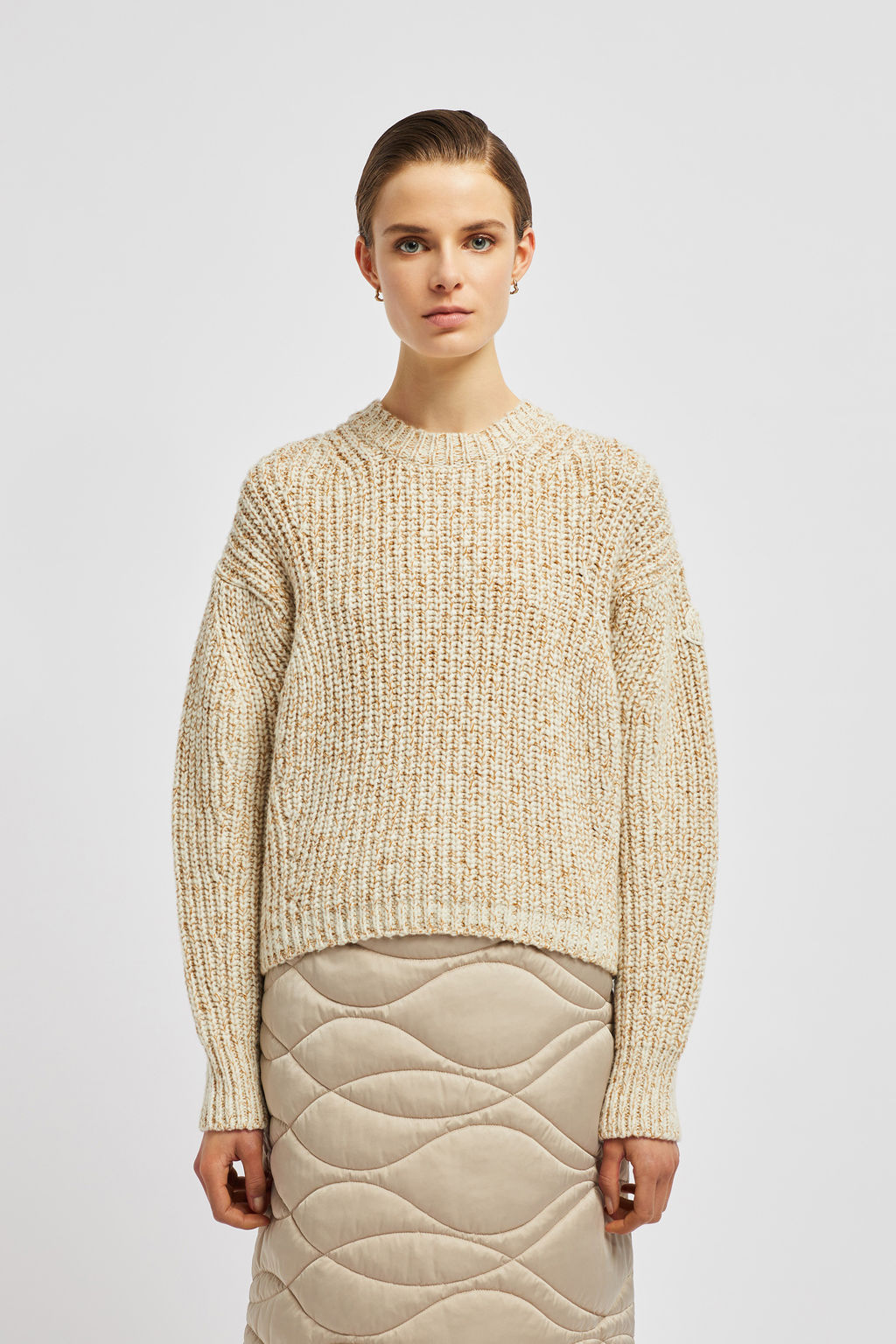 Light Beige Wool Blend Sweater - Sweaters & Cardigans for Women ...