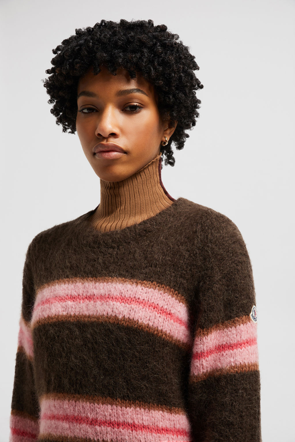 Pull en alpaga mélangé rayé Marron - Pulls & cardigans Femme | Moncler FR