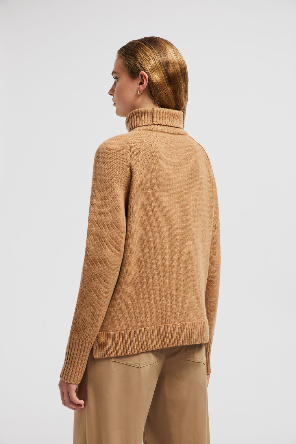 Sand Beige Cashmere & Wool Turtleneck Sweater - Sweaters & Cardigans ...
